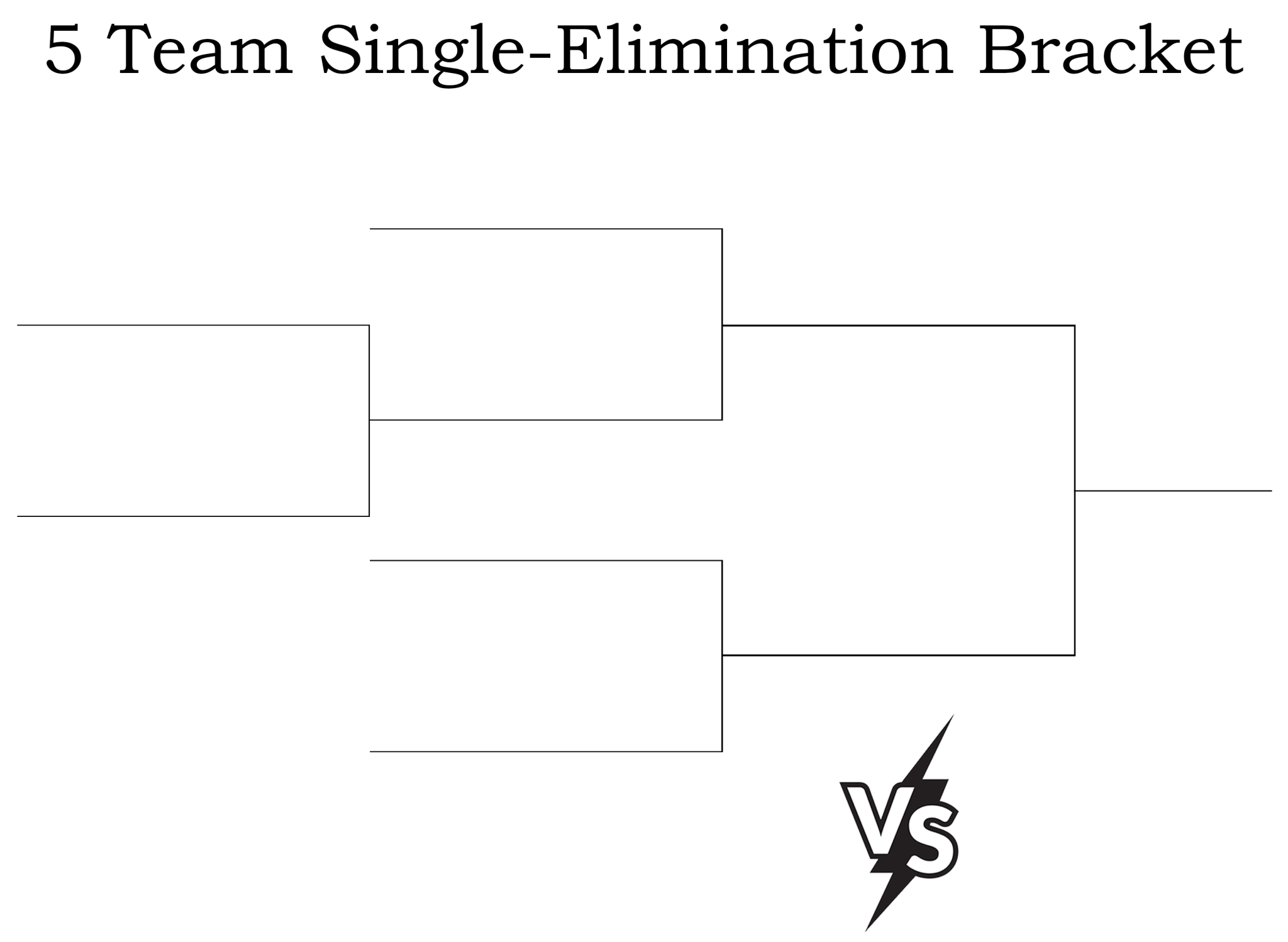Grab Your Free Printable 5 Team Single-Elimination Bracket – Print 1 ...