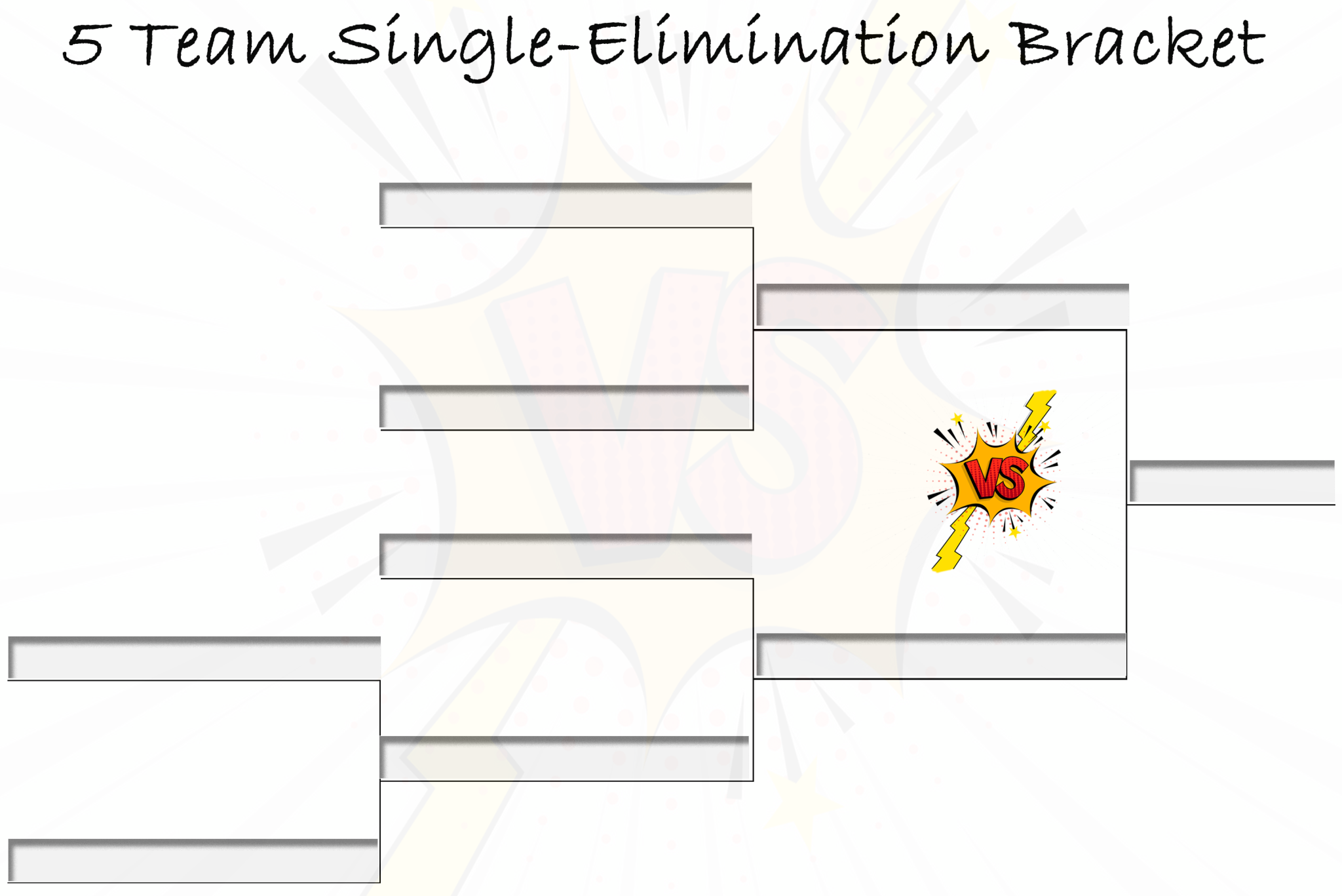 Grab Your Free Printable 5 Team Single-Elimination Bracket – Print 1 ...