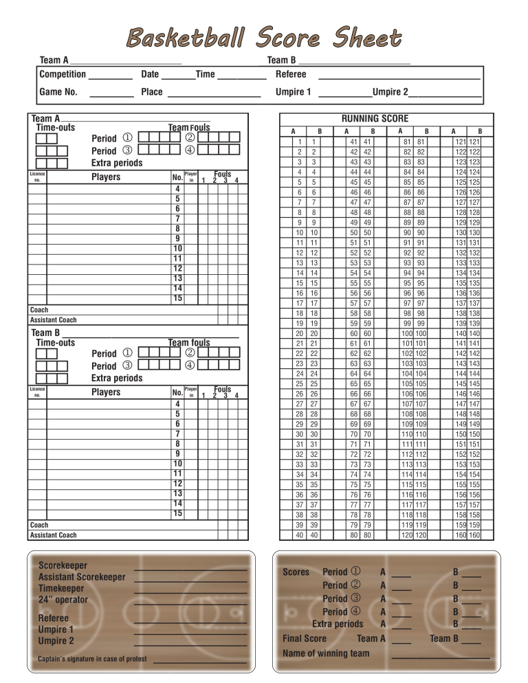Score Big with These Free Printable Basketball Score Sheets – Print 1 ...