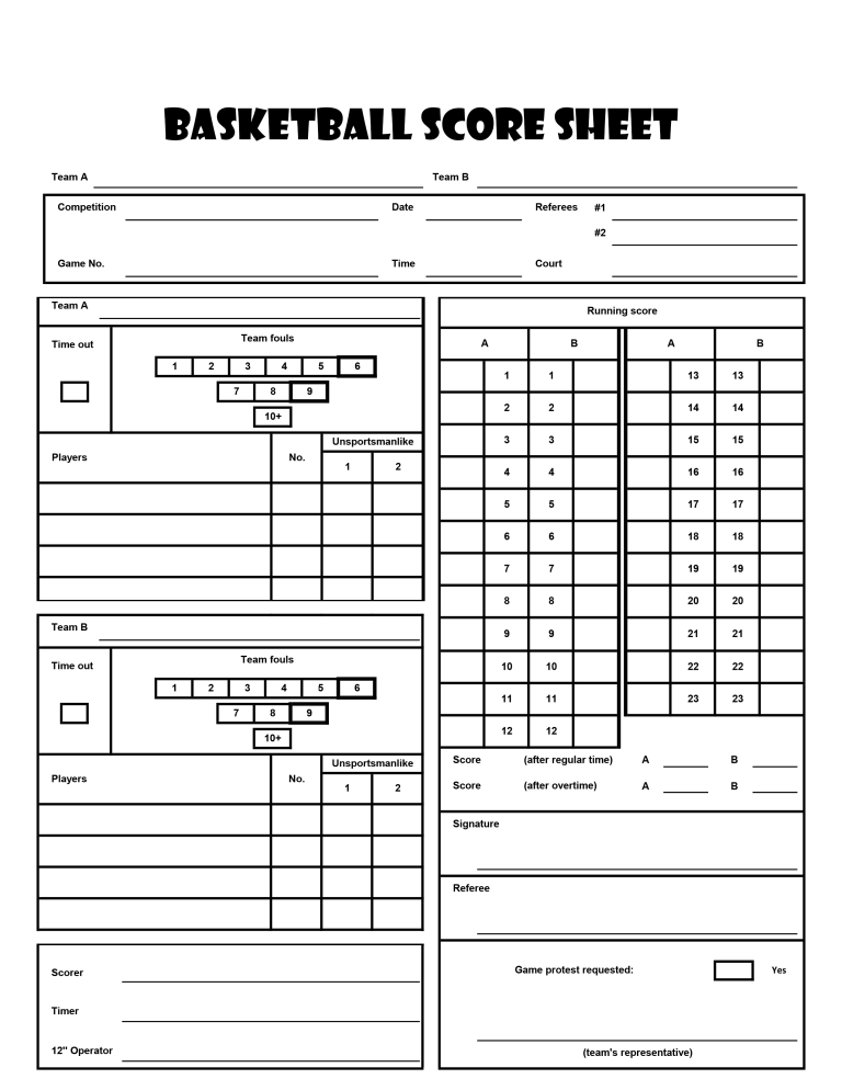 Score Big with These Free Printable Basketball Score Sheets – Print 1 ...