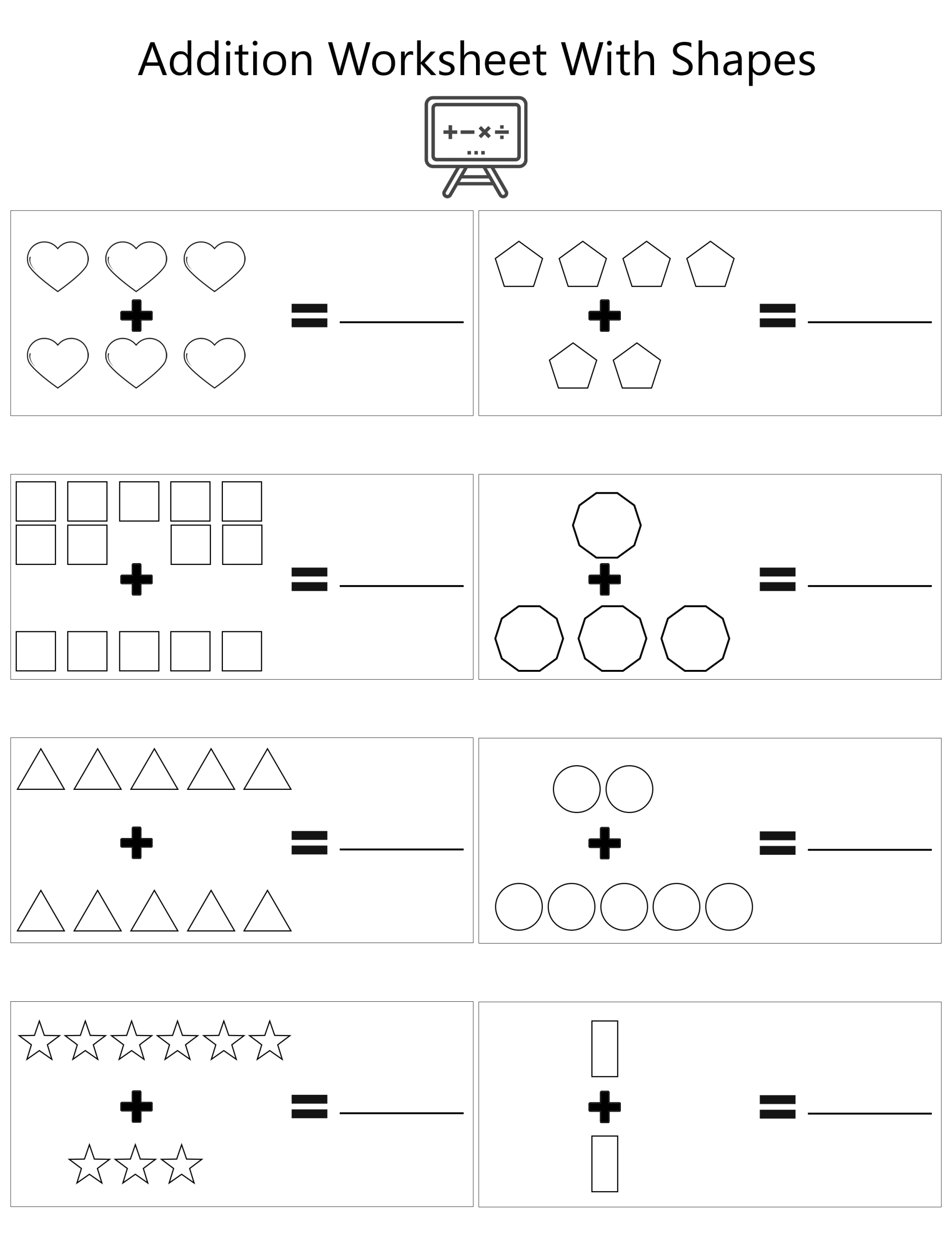 Add Some Fun: Free Printable Math Addition Worksheets for Kindergarten – Print 1 Free: Print ...