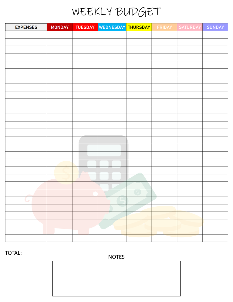 Download Your Free Printable Weekly Budget Template Now – Print 1 Free ...